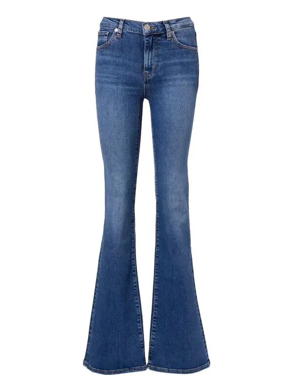 FRAME Icon Long Mid-rise Flared Jeans - Blue