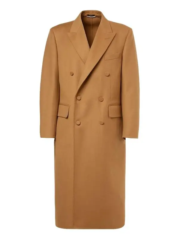 TOM FORD Wool And Cashmere Double-breasted Coat - Beige