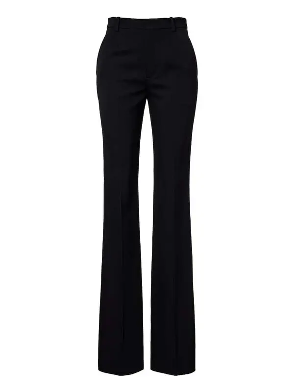 Saint Laurent Wool Grain De Poudre Tuxedo Pants - Black