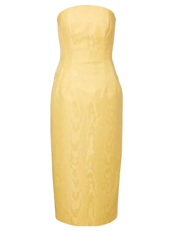 EMILIA WICKSTEAD Hailee Moiré Mikado Corset Dress - Yellow