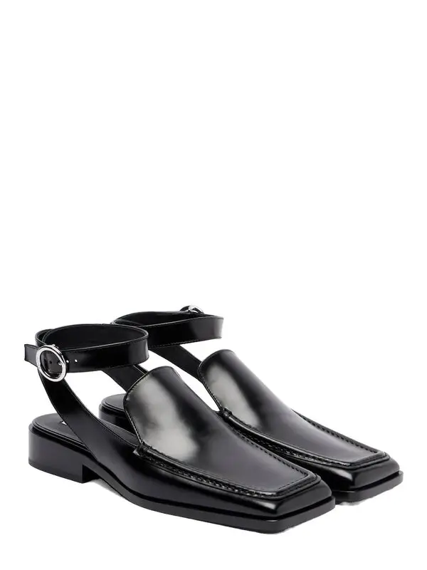 Alaïa Leather Slingback Flats - Black