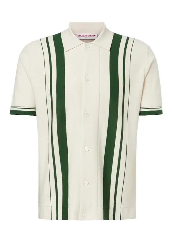 Orlebar Brown Tiernan Striped Cotton Bowling Shirt - White