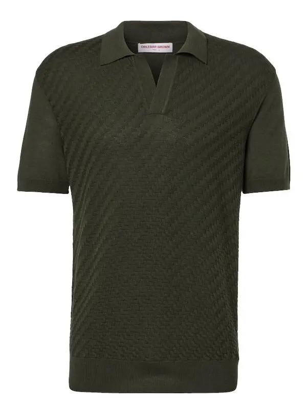 Orlebar Brown Horton Silk And Cotton Polo Shirt - Green