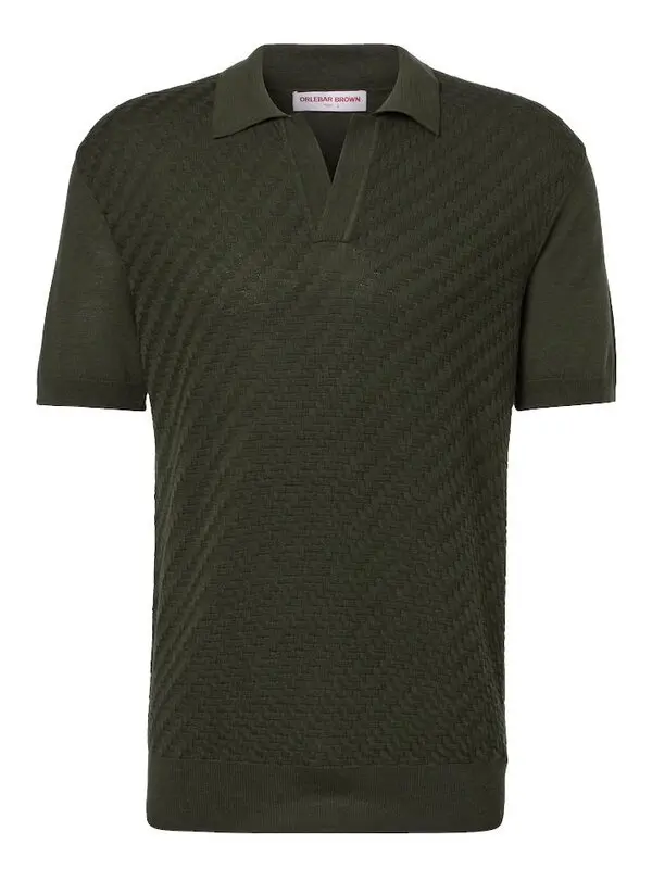 Orlebar Brown Horton Silk And Cotton Polo Shirt - Green