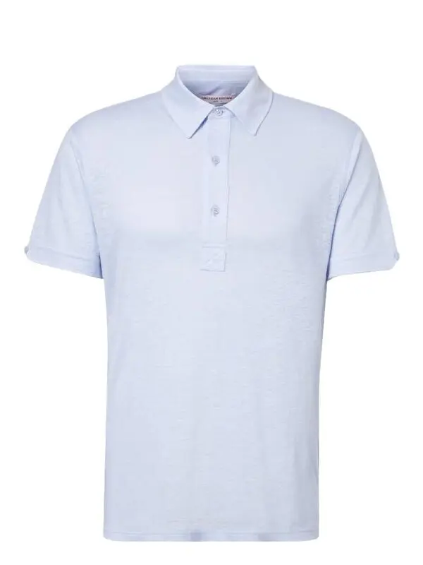 Orlebar Brown Sebastian Linen Polo Shirt - Blue
