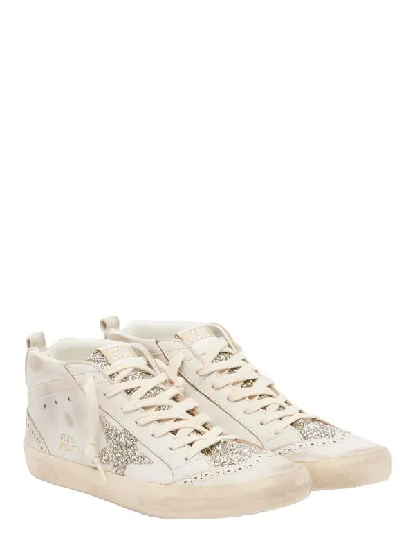 GOLDEN GOOSE Mid Star Embellished High-top Sneakers - Beige