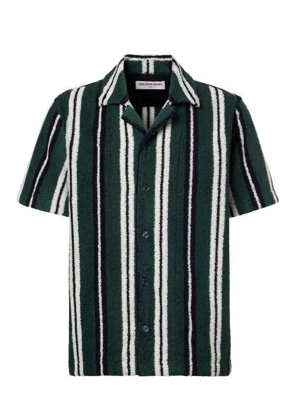 Orlebar Brown Griffith Striped Cotton-blend Terry Bowling Shirt - Multicoloured
