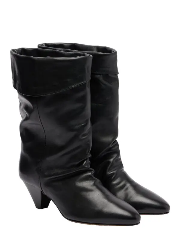 Isabel Marant Dalby 55 Leather Ankle Boots - Black