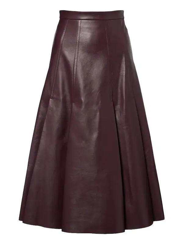 EMILIA WICKSTEAD Kensie High-rise Leather Midi Skirt - Purple