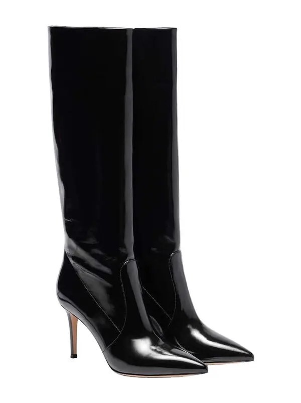 GIANVITO ROSSI Hansen Leather Knee-high Boots - Black