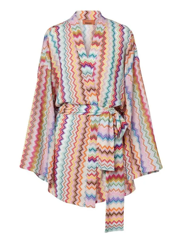 Missoni Zig Zag Oversized Lamé Wrap Cardigan - Multicoloured