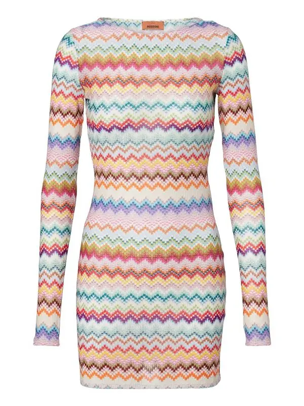 Missoni Zig Zag Lamé Minidress - Multicoloured