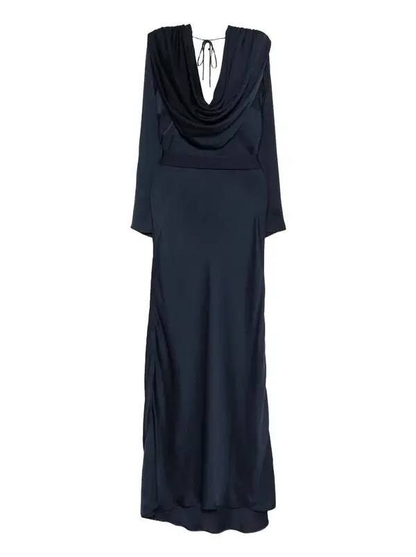 Remain Birger Christensen Satin Maxi Dress - Blue