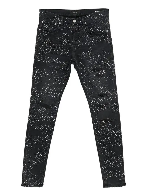 PURPLE BRAND Embellished Denim - Black