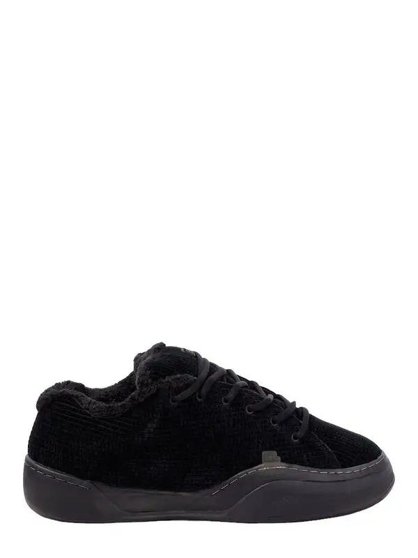 ERL Vamp Terry-lined Corduroy Sneakers - Black