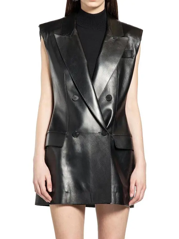 Givenchy Sleeveless Leather Jacket - Black