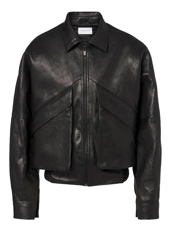 Magda Butrym Leather Blouson Jacket - Black