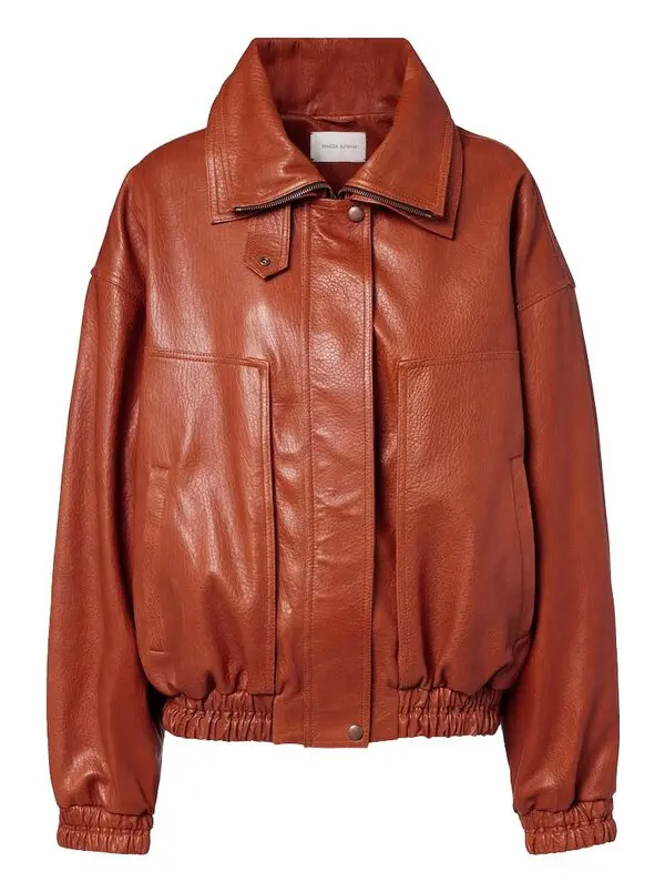 Magda Butrym Leather Blouson Jacket - Orange