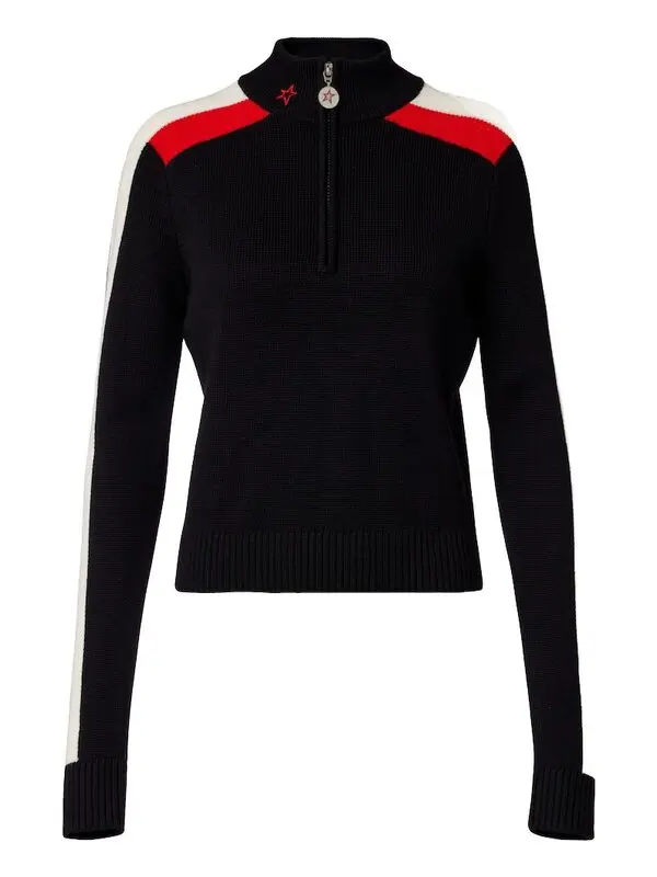 Perfect Moment La Tour Wool Half-zip Sweater - Black
