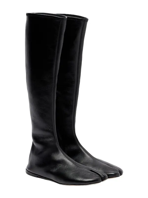 CHRISTEN Tabi Leather Knee-high Boots - Black