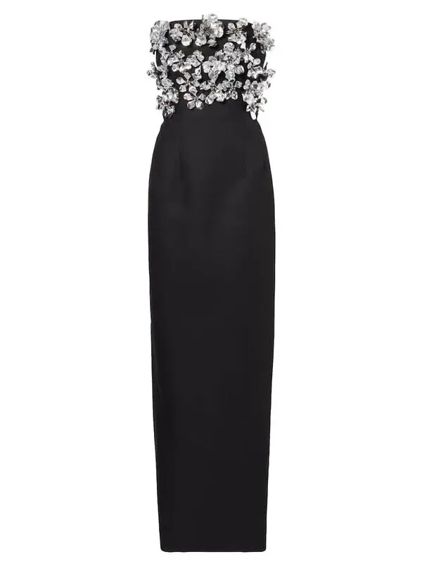 EMILIA WICKSTEAD Laelia Floral-embellished Gown - Black