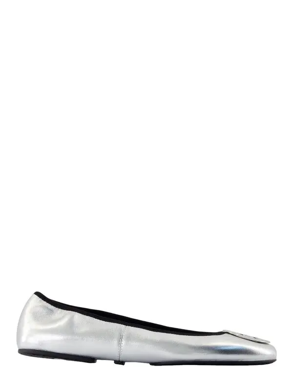 Tory Burch Reva Travel Ballerinas - Silver