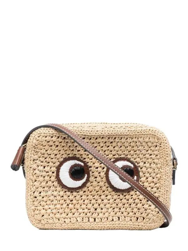 ANYA HINDMARCH Satchel With Appliqué And Tassel Detail - Beige