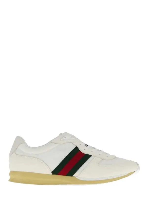 Gucci Original Gg Fabric And Suede Re-motion Sneakers - White