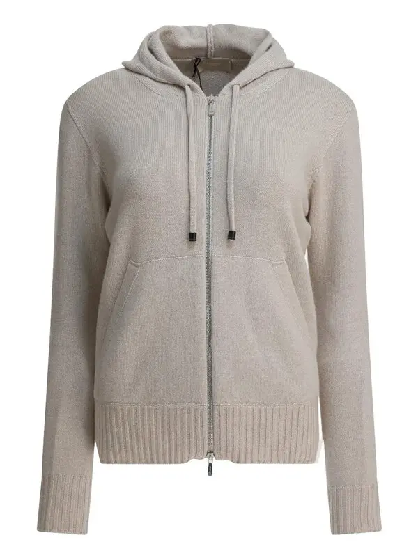 DRUMOHR Zipped Cashmere Sweater - Beige