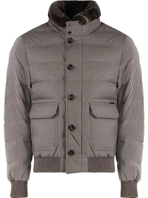 MOORER Fantoni Techno Fabric Down Jacket - Beige