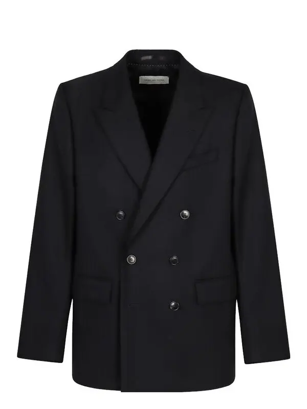 Dries Van Noten Buforden Double-breasted Wool Jacket - Blue