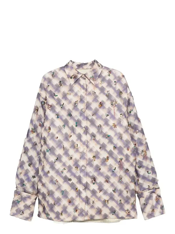 Dries Van Noten Cartan Silk Blend Shirt - Purple