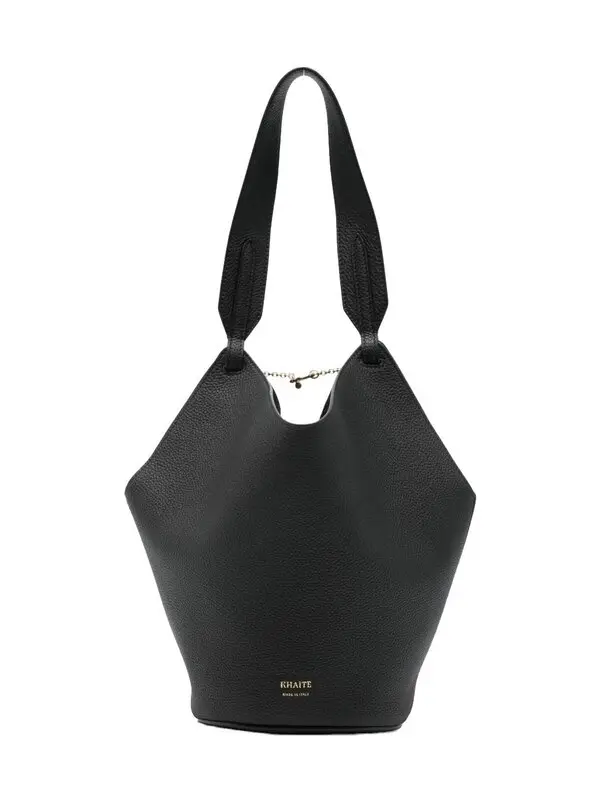 Khaite Lotus Mini Leather Bucket Bag - Black
