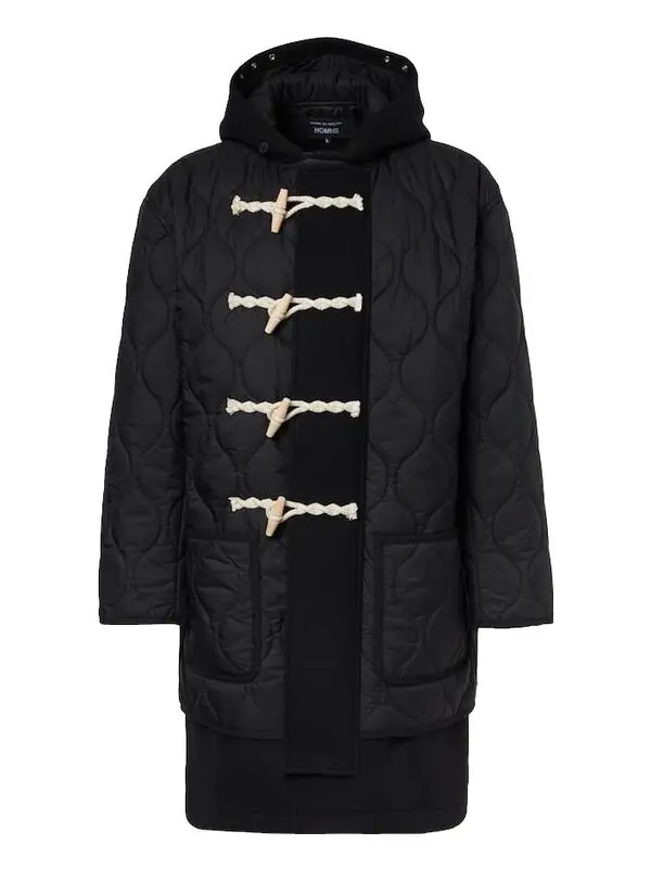 Comme Des Garçons Quilted Wool Duffle Coat - Black