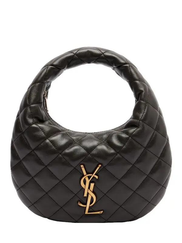 Saint Laurent Quilted Leather Top Handle Bag - Black