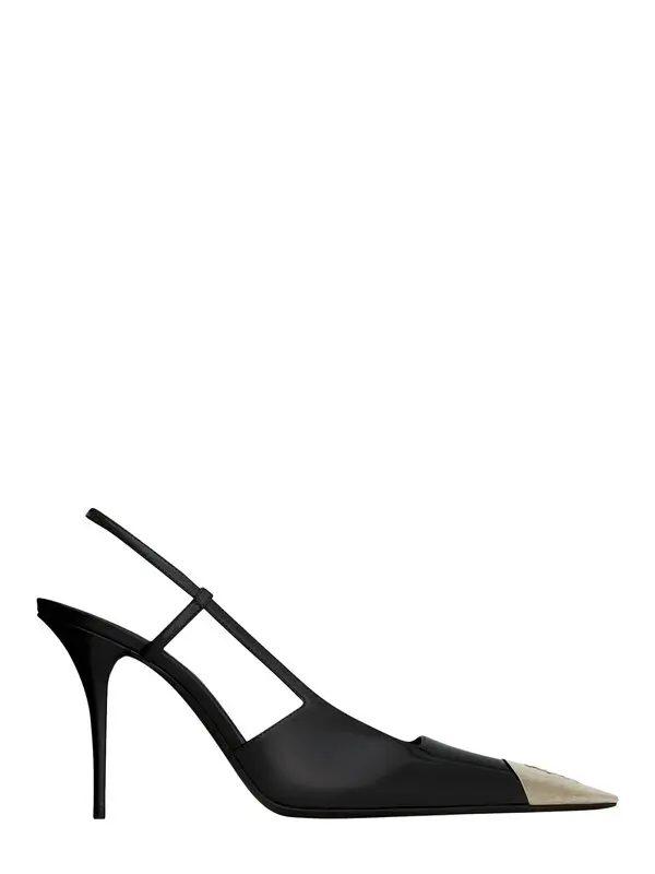 Saint Laurent Leather Jeanne Slingback Pumps 90 - Black