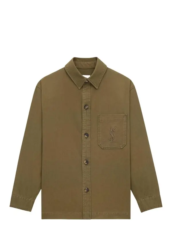 Saint Laurent Cotton Gabardine Overshirt - Beige