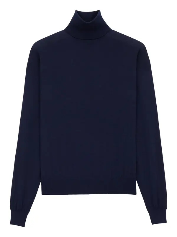 Saint Laurent Cashmere-wool-silk Rollneck Sweater - Blue