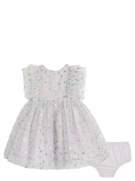 PIPPA & JULIE Fallon Metallic Star Tulle Dress & Bloomers - Lilac