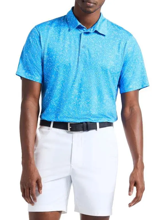 Robert Graham Fairwaysplash Short Sleeve Performance Polo - Blue