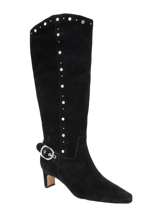 Splendid Studded Suede Boots - Black