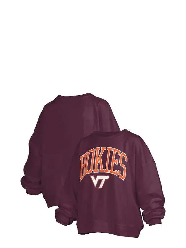 PRESSBOX Virginia Tech Hokies Janise Arch Pullover Sweatshirt - Maroon