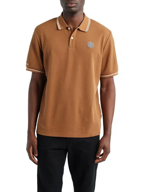 MALBON Fairway Appliqué Piqué Polo - British Tan