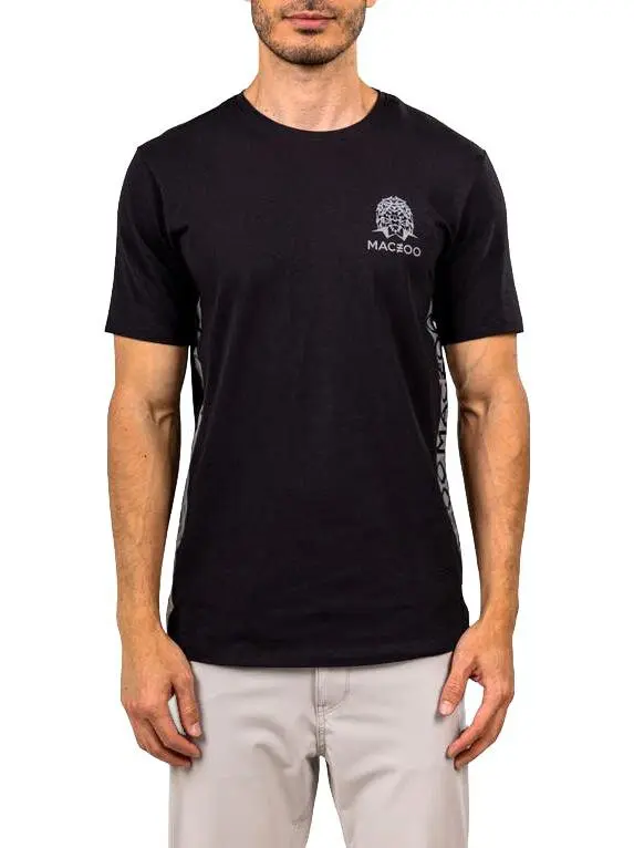 MACEOO Insignia Allover Logo Stretch Cotton T-shirt - Black