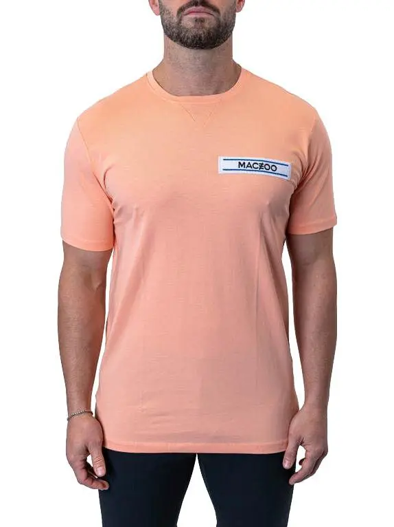 MACEOO Baron Peach Logo Patch Stretch Cotton T-shirt - Pink