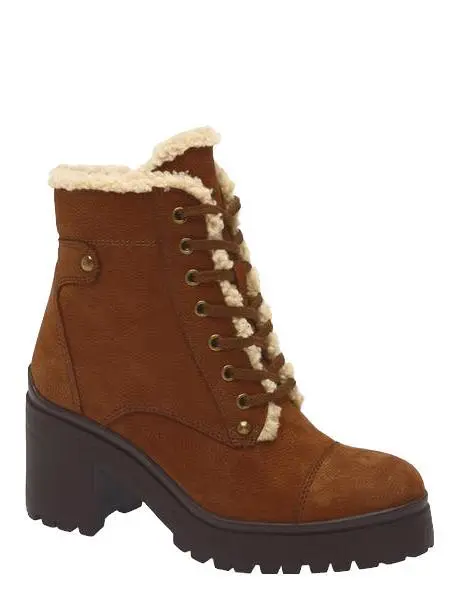 Jeffrey Campbell Scaveng Faux Shearling Bootie - Tan Pebble Beige
