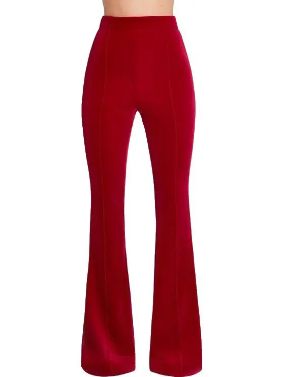 NADINE MERABI Beatrice Flare Leg Trousers - Red