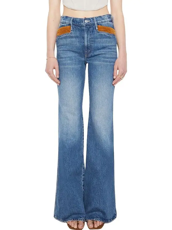 MOTHER The Pointy Doozy Contrast Pocket Wide Leg Jeans - Remember When