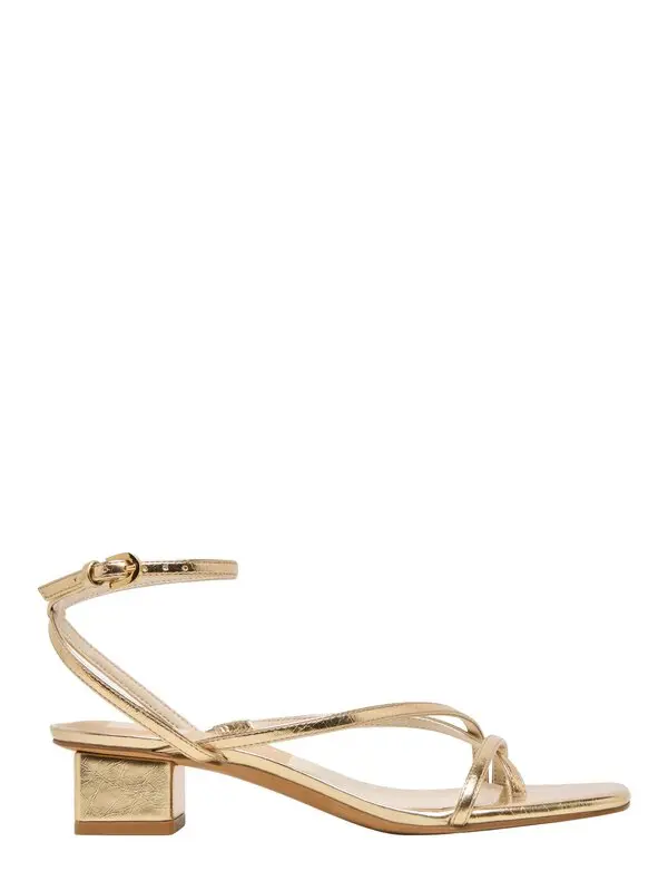 DOLCEVITA Karlos Block Heel Sandals - Gold Metallic Stella