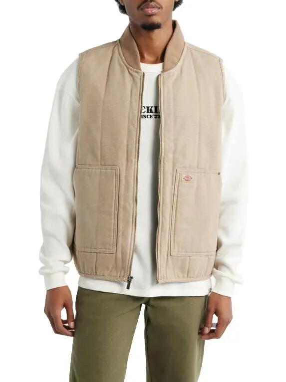 Dickies Quilted Cotton Canvas Vest - Desert Sand